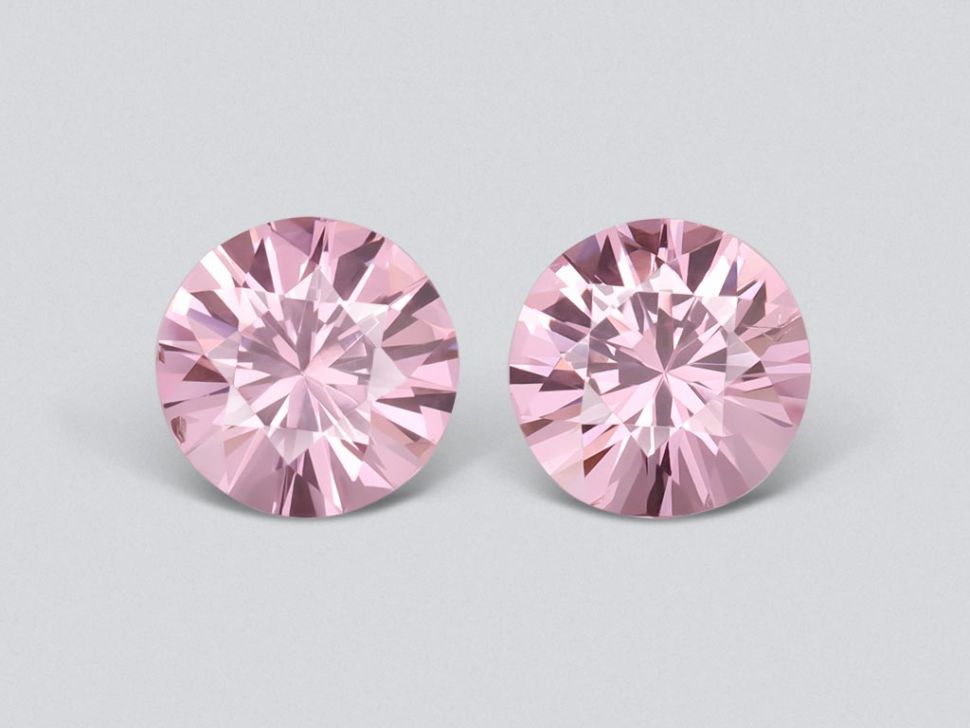 Pair of pink spinels in round cut 0.76 ct, Pamir price $137