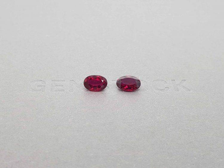 Pair of rubies from Mozambique pigeon blood color 2.36 ct price $4,850