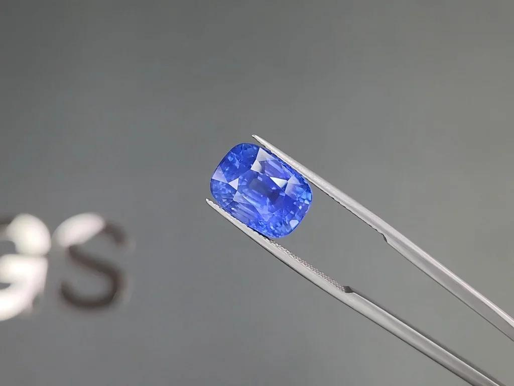 Unheated Intense Cornflower blue sapphire in cushion cut 8.00 carats, Sri Lanka price $49,600